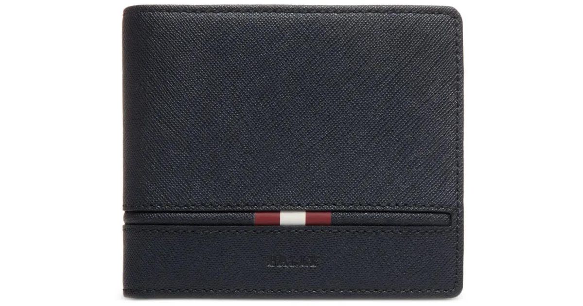 Bally Embossed-Leather Ribbon-Detail Wallet in Blue for Men | Lyst UK