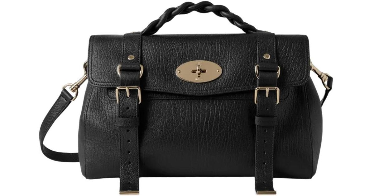 Mulberry Alexa Braided-Handle Satchel in Black | Lyst UK