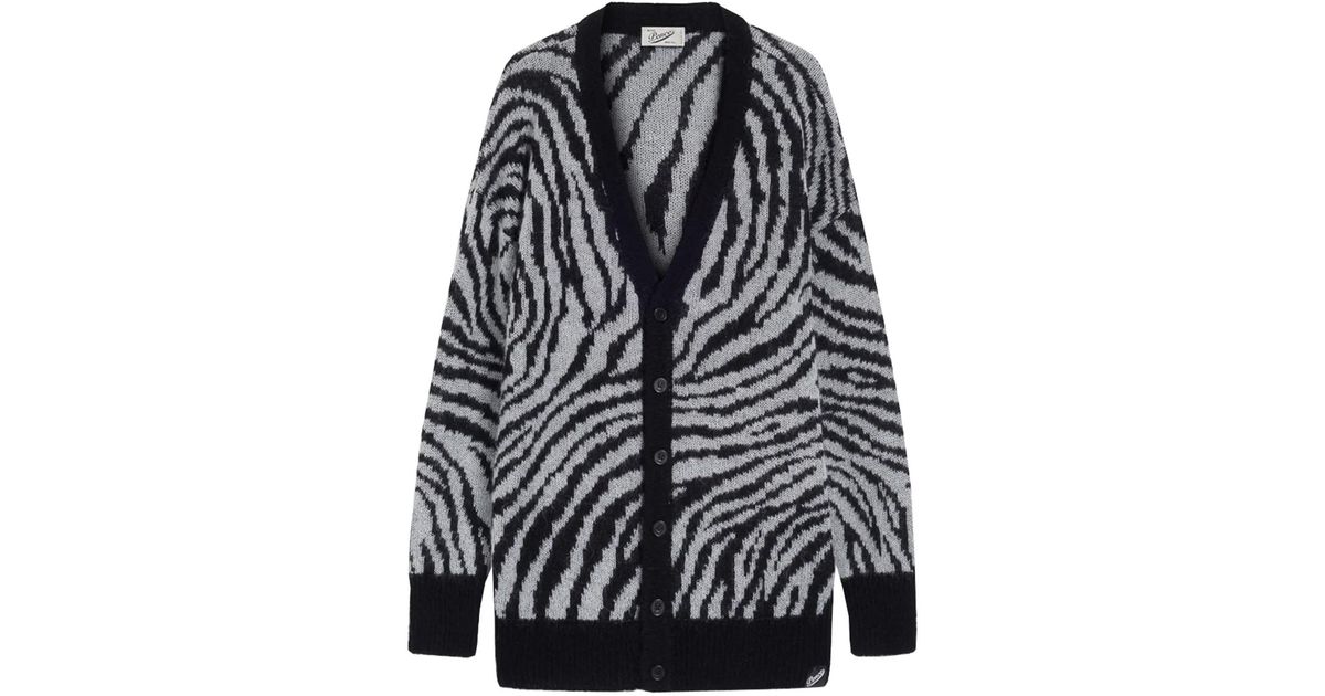 Pence Zebra-print Cardigan in Black | Lyst UK