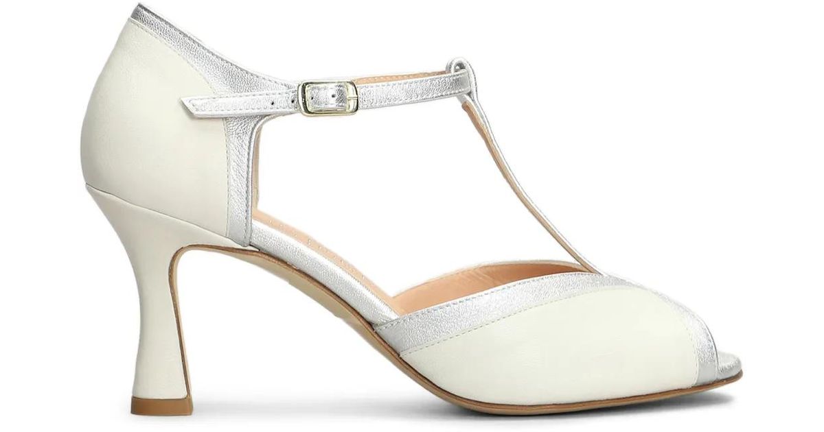 Julie Dee 80Mm Leather Sandals in White | Lyst UK