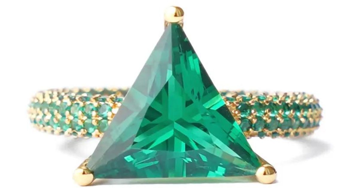 Izabel Display Mega Triangle Ring in Green | Lyst
