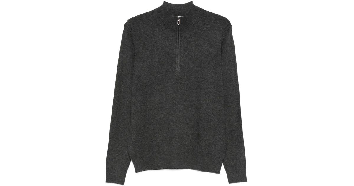 Diktat Half-Zip Sweater in Black for Men | Lyst