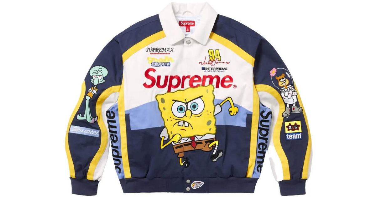 Supreme X Spongebob Squarepants Jeff Hamilton Racing Jacket in Blue for ...