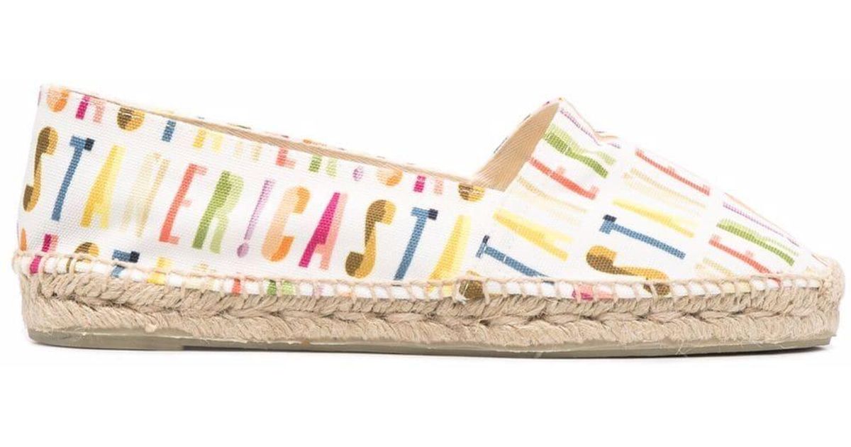 Castañer Logo-print Espadrilles in White - Lyst