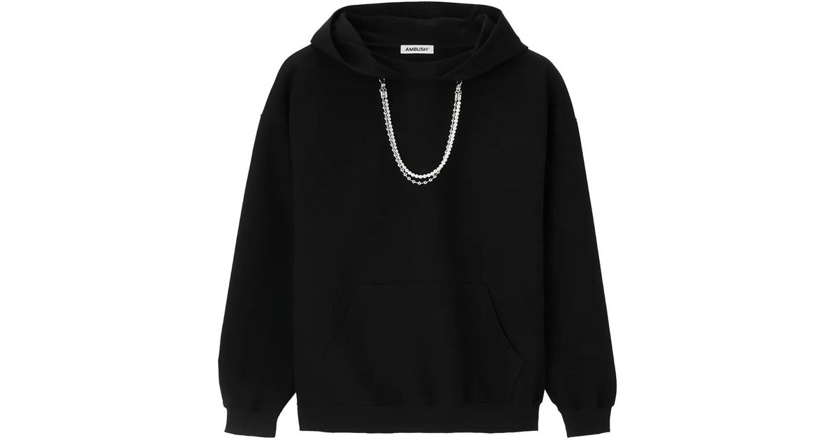 Ambush Chain-Detail Hoodie in Black for Men | Lyst UK
