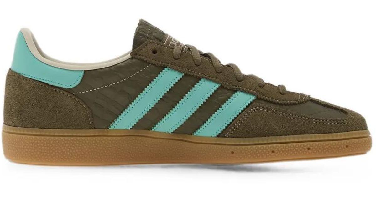adidas Handball Spezial Croc-Effect Low-Top Sneakers in Green for Men ...