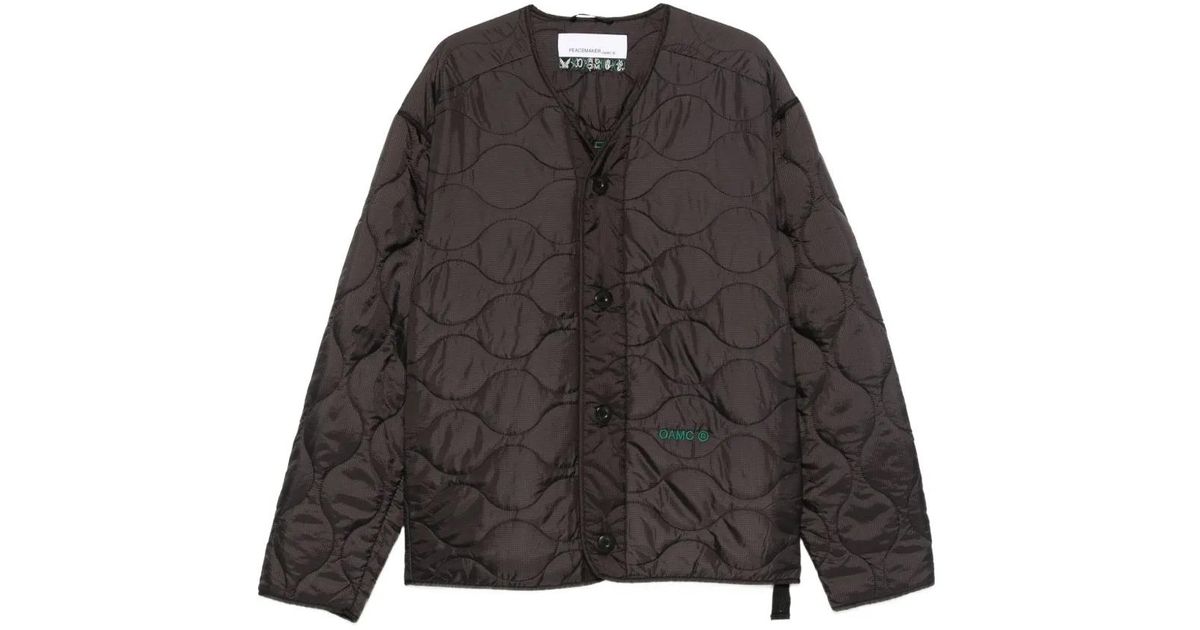 Peacemaker Oamc Quilted Buttoned Jacket in Grey for Men | Lyst UK