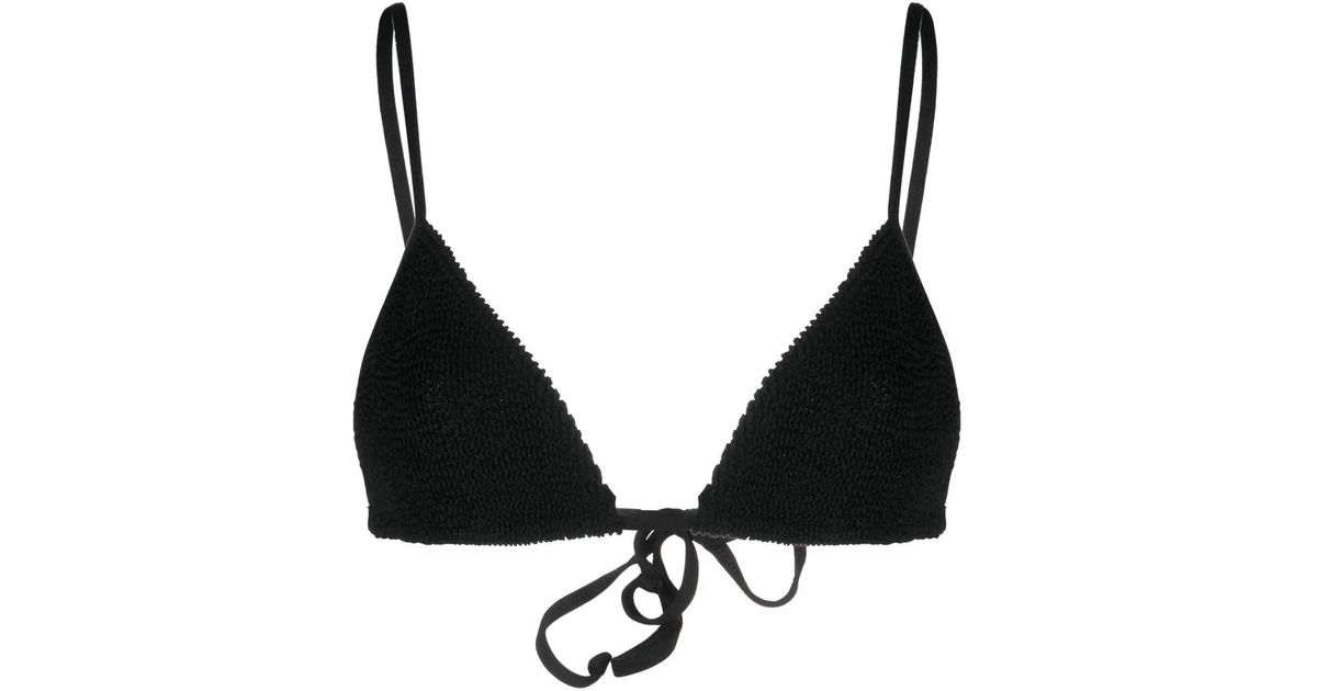 Bondeye Crinkled Bikini Top in Black | Lyst