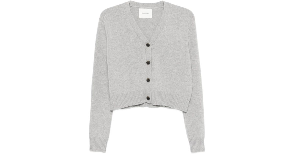 Lisa Yang Marion Button-Front Cropped Cardigan in Gray | Lyst