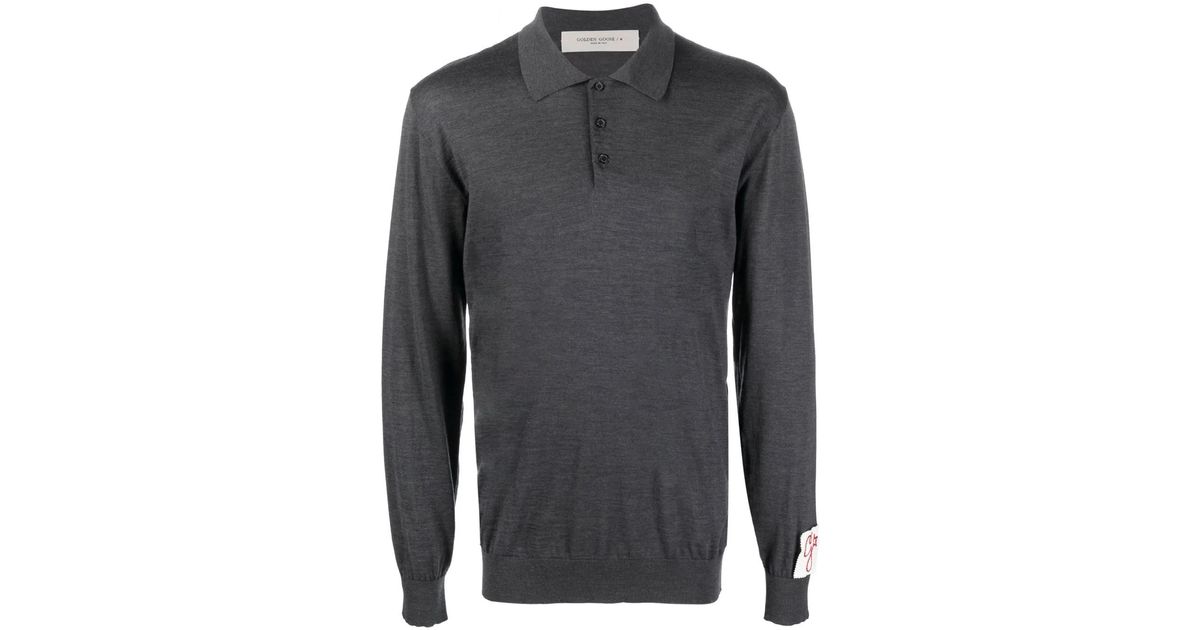 Golden Goose Grey Polo Shirt In Wool in Grey for Men | Lyst UK