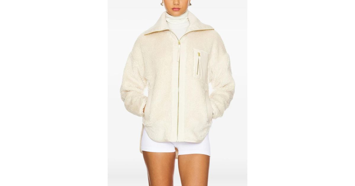 Varley Zip-Up Fleece Jacket in White | Lyst UK