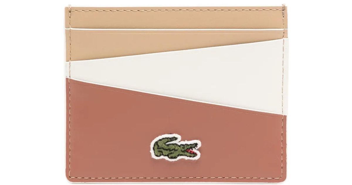 Lacoste Fg Leather Card Holder in Natural for Men | Lyst