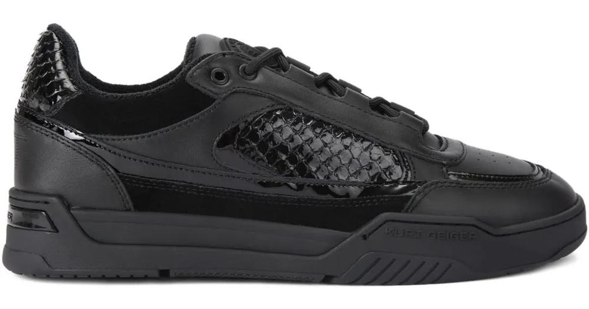 Kurt Geiger Kingsland Lizard Embossed Sneakers in Black for Men | Lyst UK