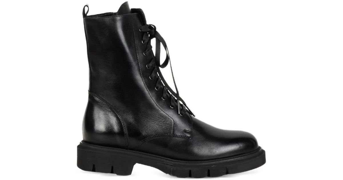 Luca Grossi Lace-Up Leather Combat Boots in Black | Lyst