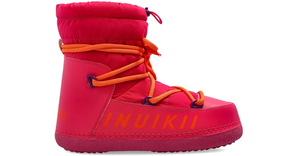 Inuikii Logo-Detail Lace-Up Boots in Red | Lyst UK