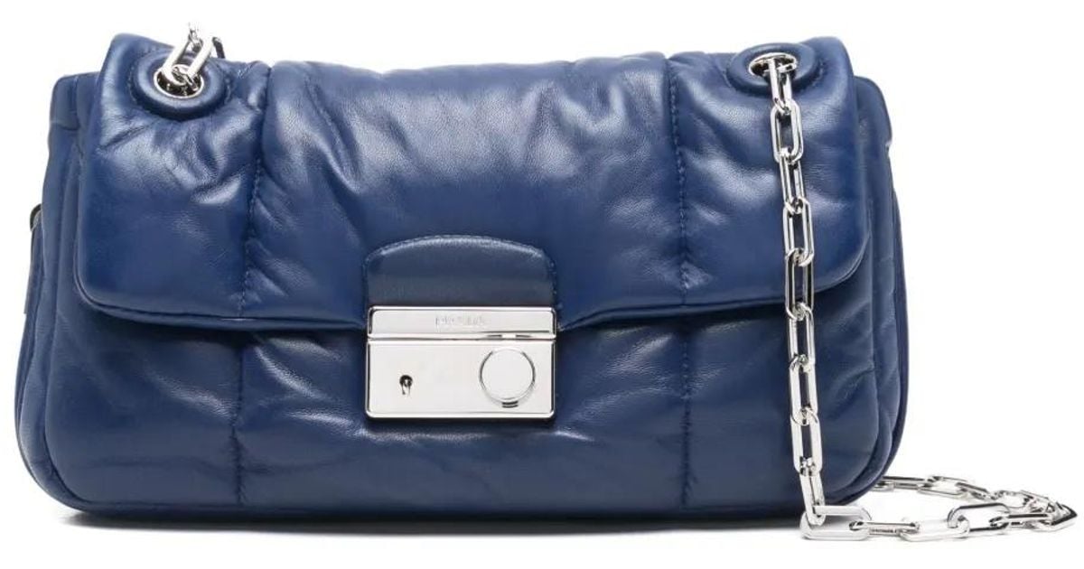 Prada Quilted Chain-Strap Shoulder Bag in Blue | Lyst UK