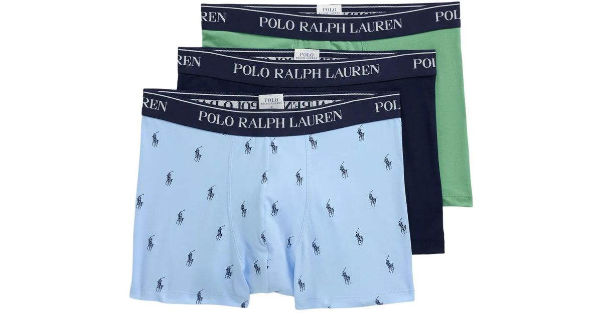Polo Ralph Lauren Logo Boxers (Set Of Three) in Blue for Men | Lyst UK