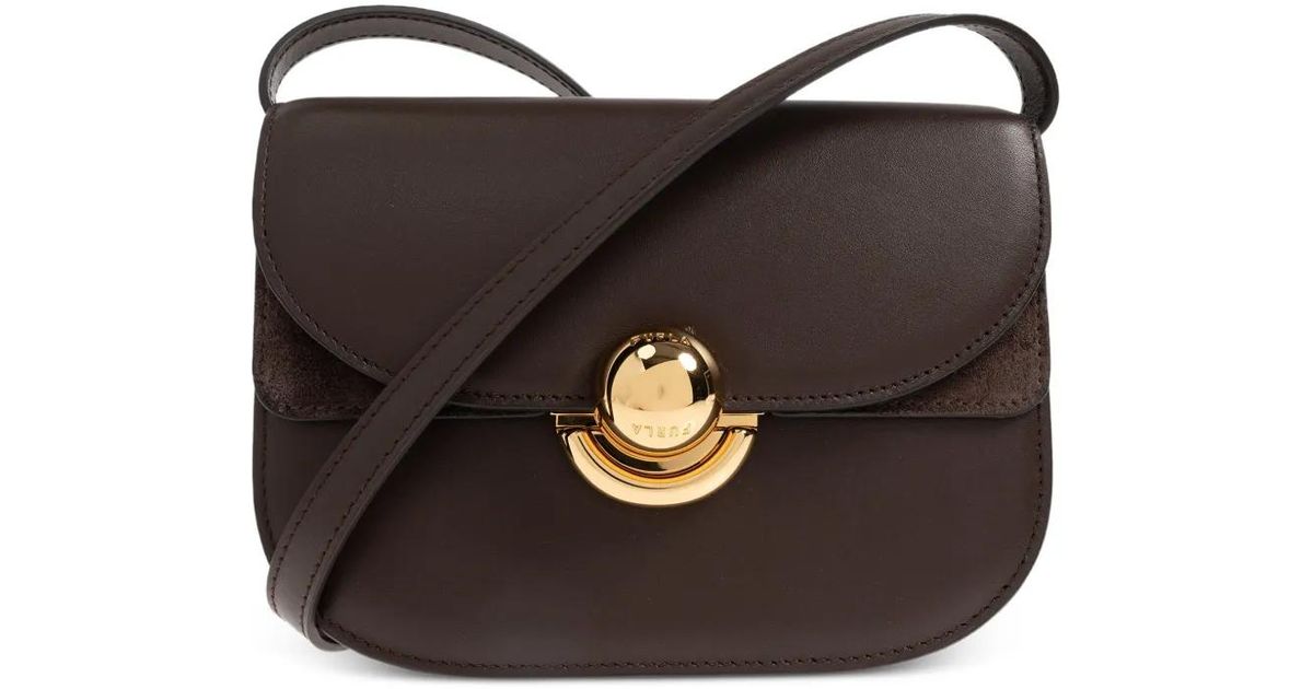 Furla Suede Appliqué Turn-Lock Tote Bag in Black | Lyst UK