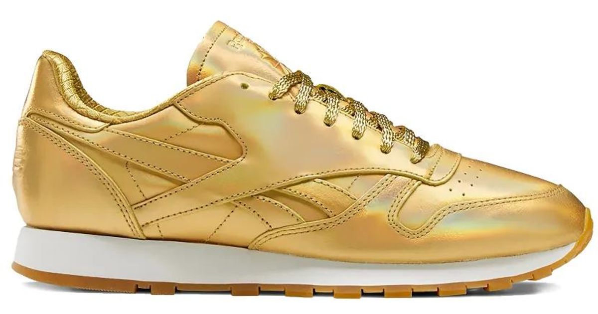 Reebok Classic Wonder Metallic Leather Sneakers in Yellow | Lyst