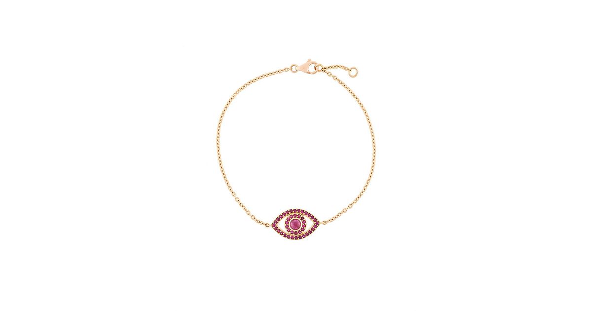 Monan Ruby Set Evil Eye Bracelet in Metallic - Lyst