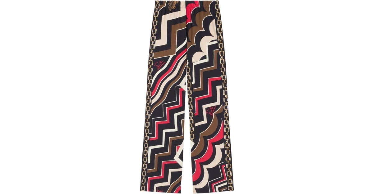 PUCCI Istrice-Print Trousers in White | Lyst UK