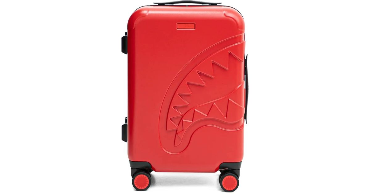 Sprayground Shark Teeth-motif Hard-shell Suitcase in Red | Lyst