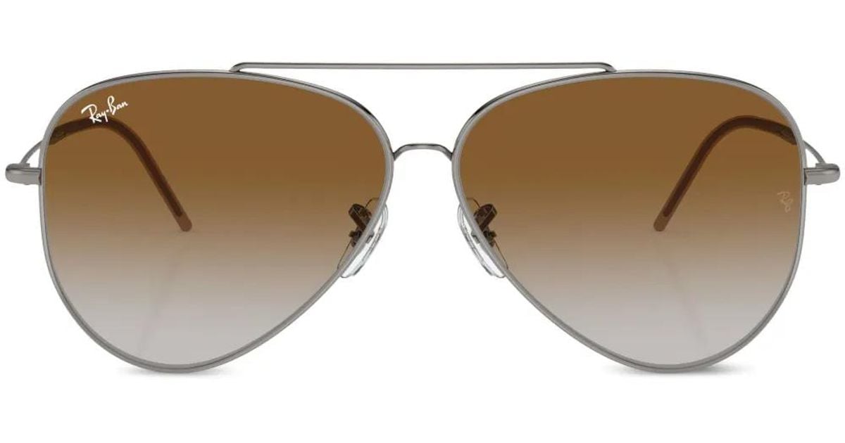Ray-Ban Aviator Reverse Gradient-Lens Sunglasses in Brown | Lyst UK