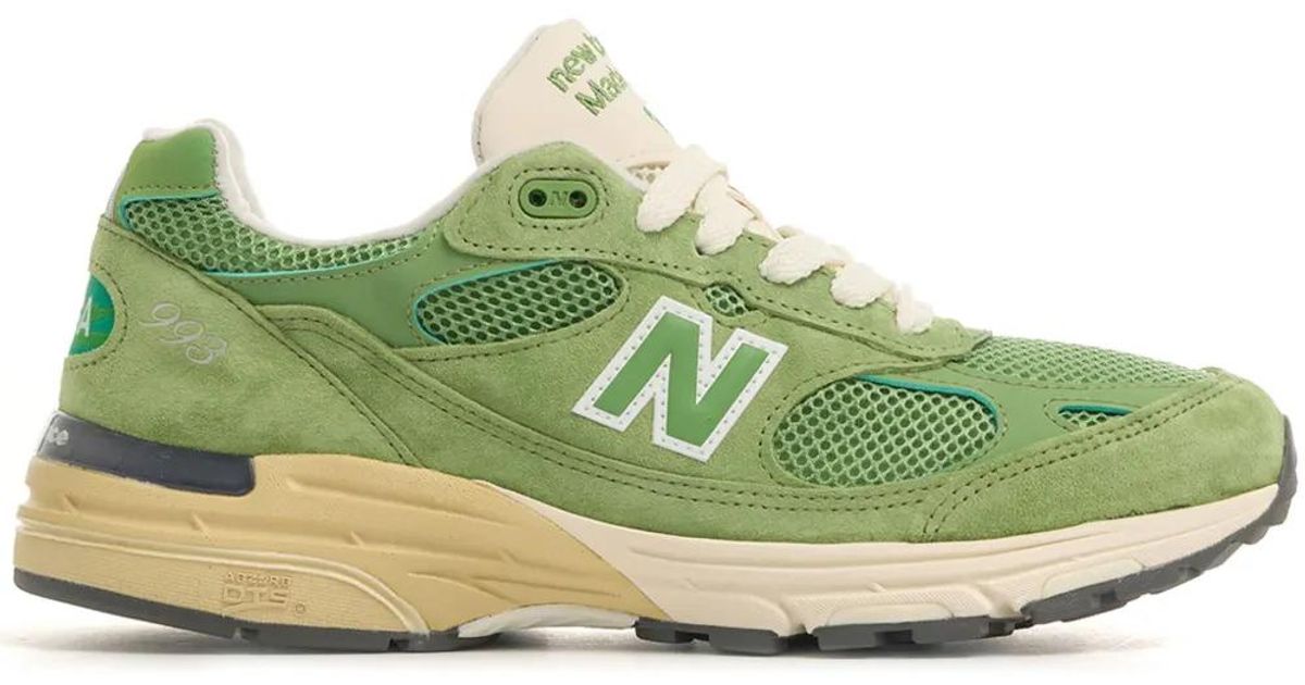 New Balance Logo Patch Panelled Sneakers in Green | Lyst