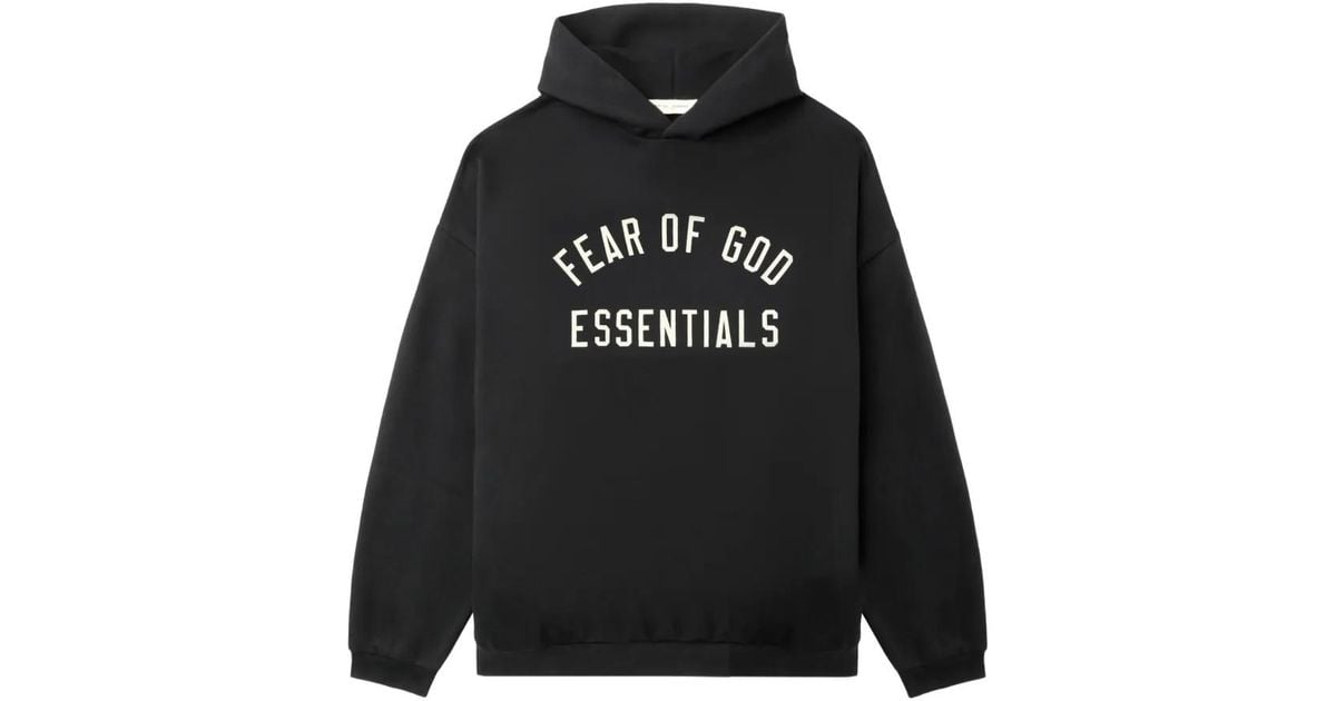 Fear Of God Logo Hoodie in Black for Men | Lyst UK