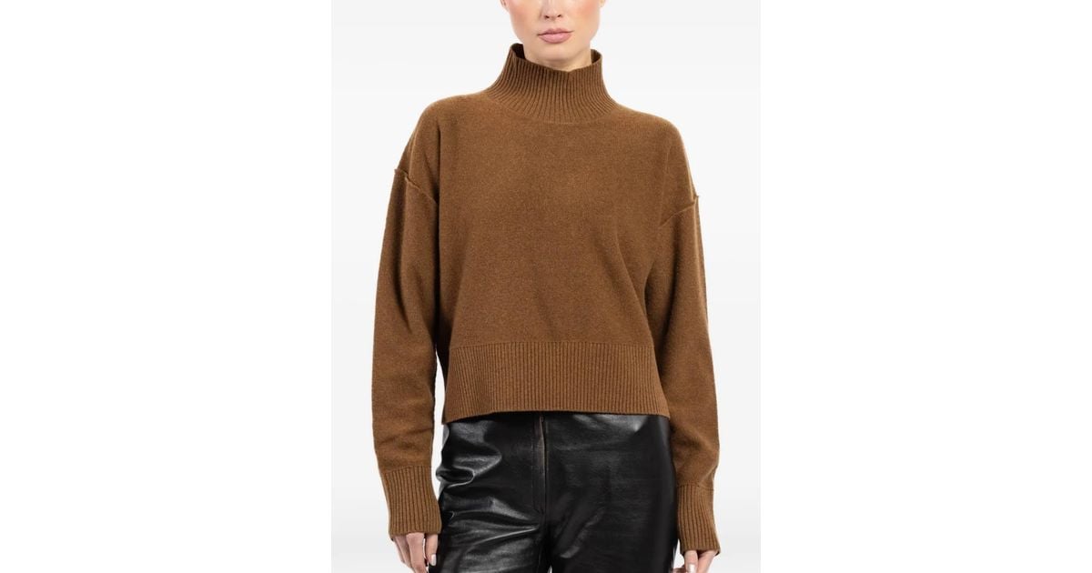 Arlo Mott Roll-Neck Pullover in Brown | Lyst UK