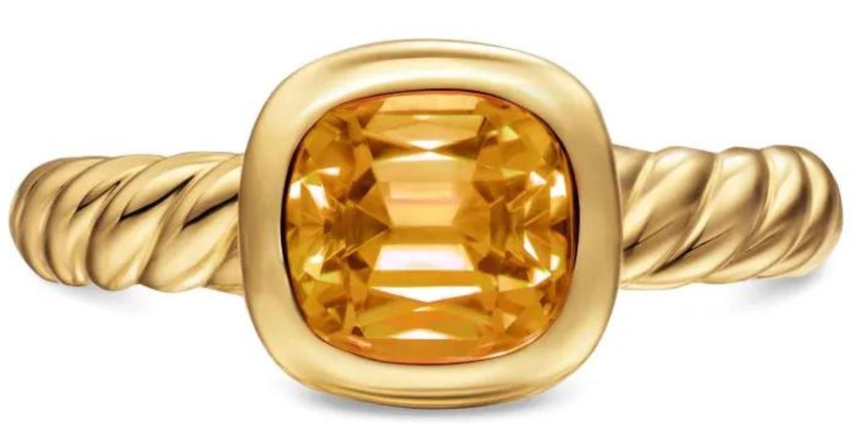 David Yurman 18K Dy Mercer Citrine Ring in Metallic | Lyst