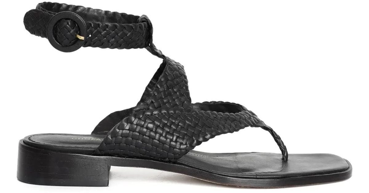 Sarah Chofakian Truffle Sandals in Black | Lyst UK