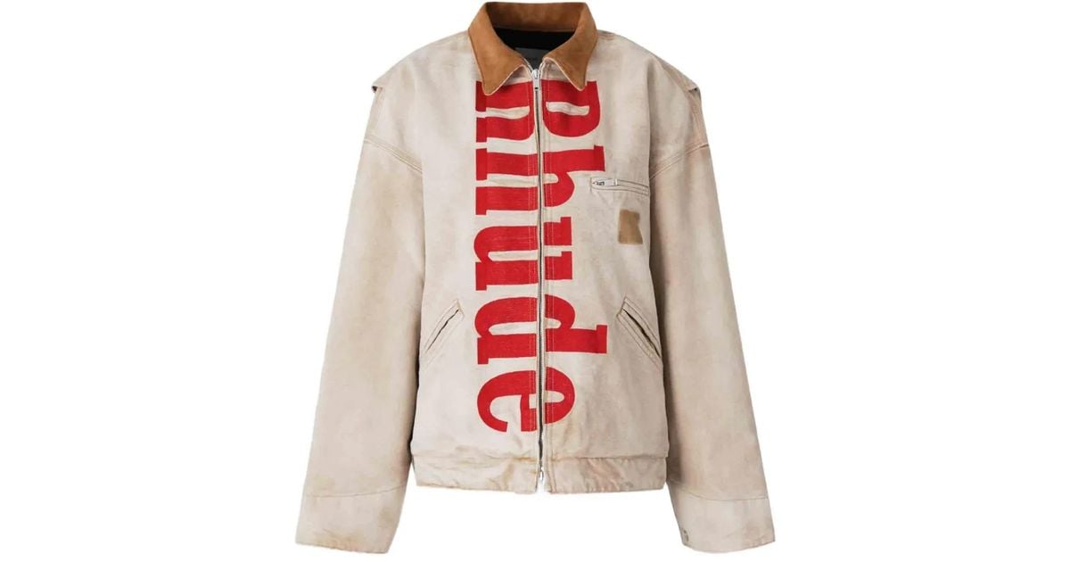 Rhude Zip-Up Logo Bomber Jacket in Red for Men | Lyst