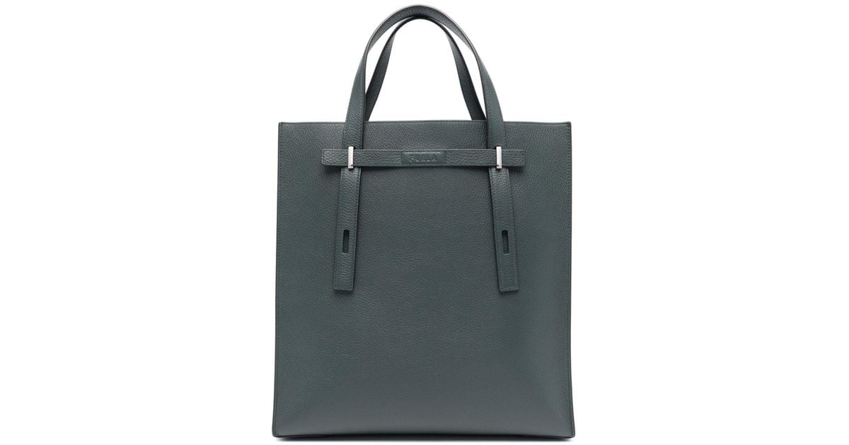 Furla Man Giove Leather Tote Bag in Black for Men | Lyst UK