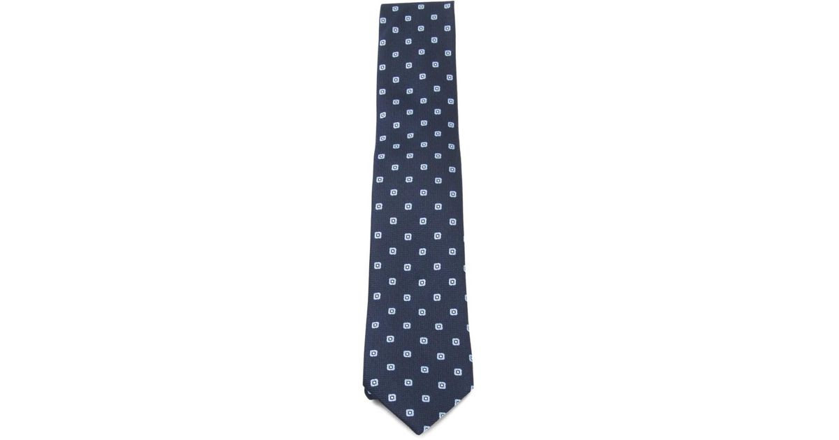ZEGNA Square-Pattern Tie in Blue for Men | Lyst UK