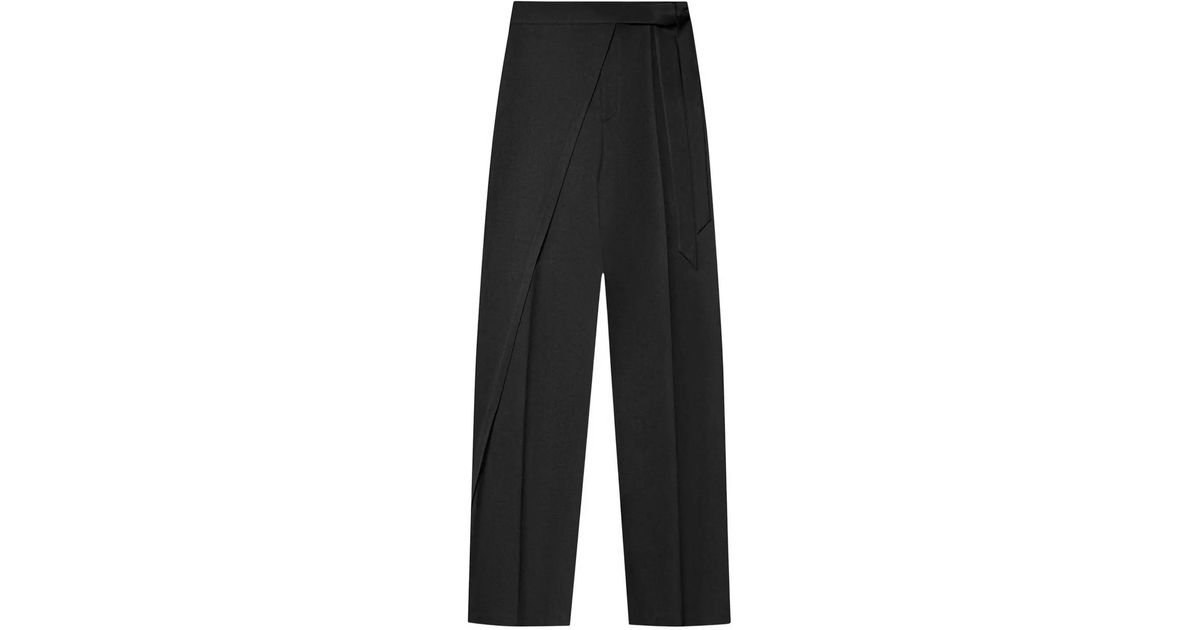 Manière De Voir Tailored Wrap Trousers in Black | Lyst UK