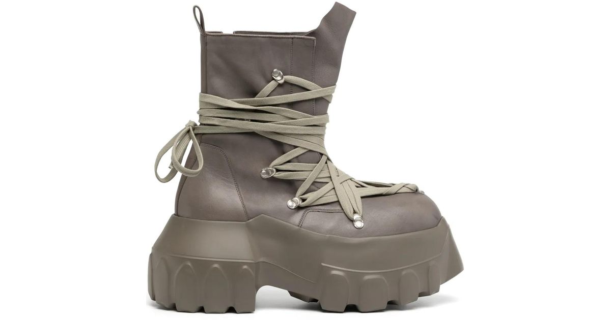 Rick Owens Mega Tractor Boots in Brown for Men | Lyst
