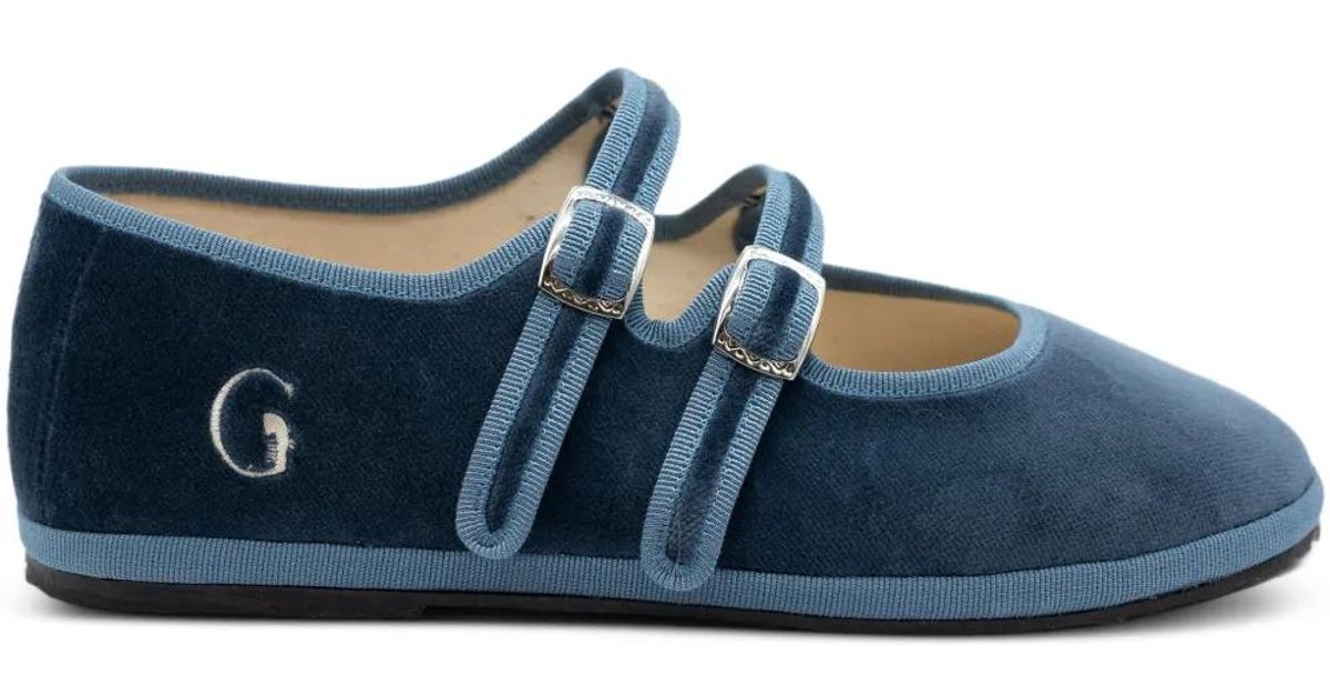 Gondolina Rialto Mary Jane Double-lace Ballet Flats in Blue | Lyst UK
