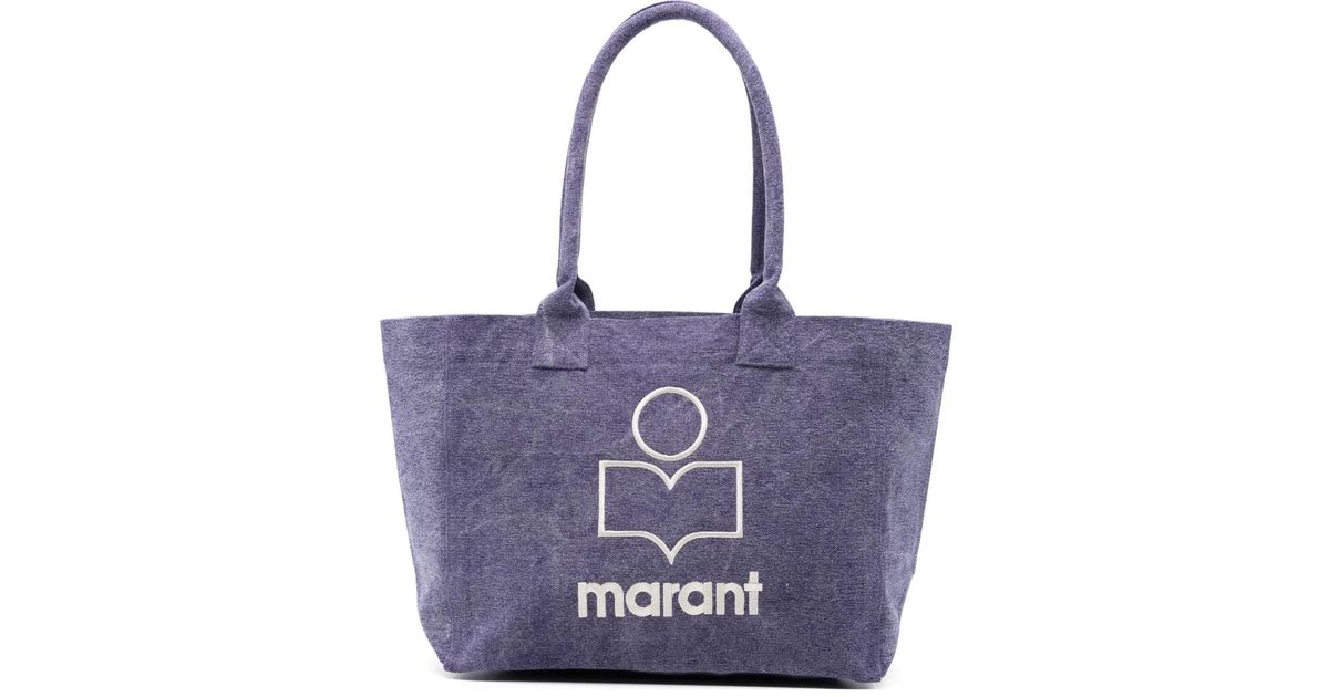 Isabel Marant Small Yenki Logo-Embroidered Tote Bag in Purple | Lyst UK