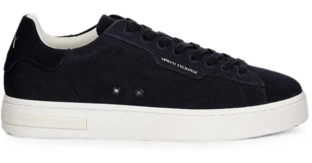 ARMANI EXCHANGE Suede Sneakers in Blue for Men | Lyst UK