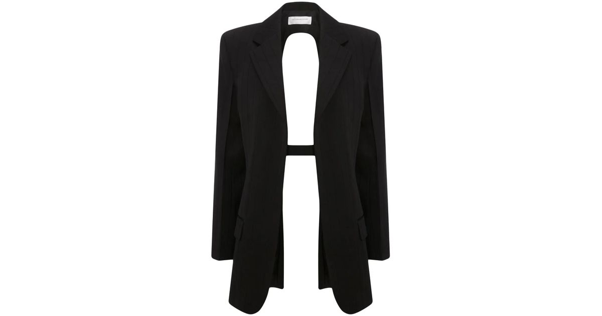 Victoria Beckham Open-Back Single-Breasted Blazer in Black | Lyst UK