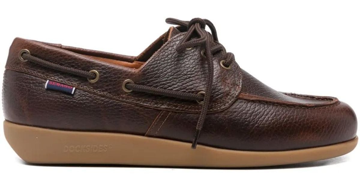 Sebago Gary Jobson Leather Lace-Up Boat Shoes in Brown for Men | Lyst UK