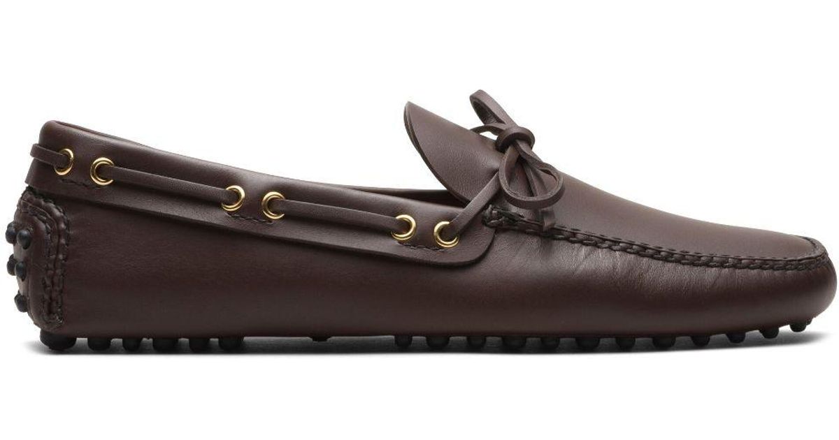 Car Shoe Lux Bow-Detail Leather Boat Shoes in Brown for Men | Lyst