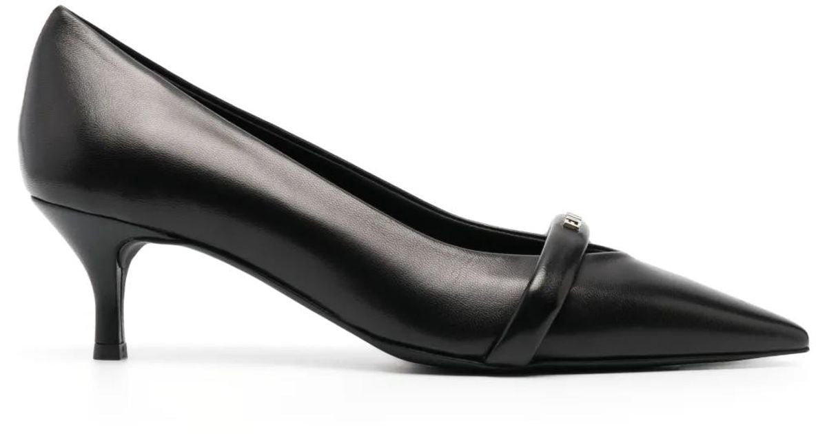 Furla Core 60Mm Logo-Lettering Leather Pumps in Black | Lyst