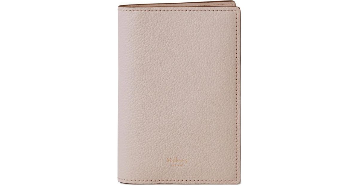 Mulberry Leather Passport Cover in Natural | Lyst UK