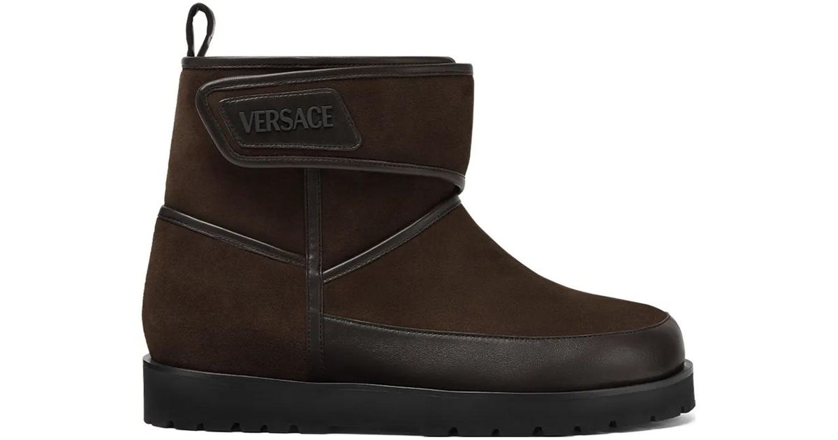 Versace Bastion Suede Boots in Black for Men | Lyst