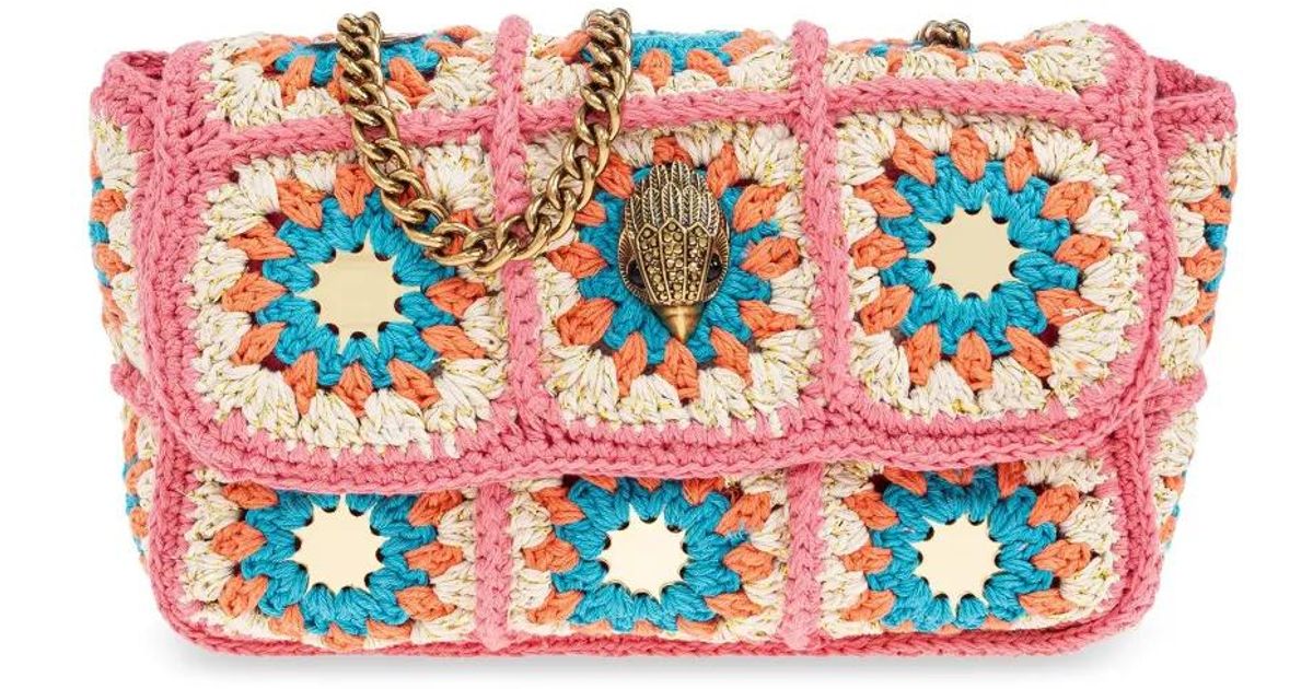 Kurt Geiger Kensington Crochet Crossbody Bag in White | Lyst UK