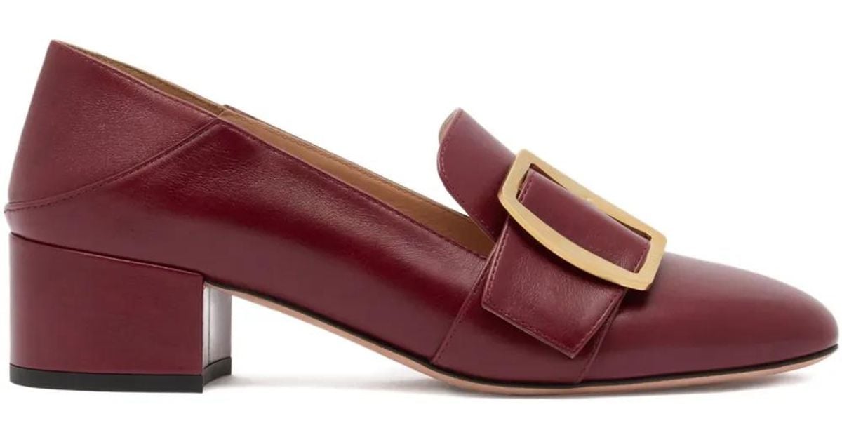 Bally 40Mm Boucle Buckle Pumps in Red | Lyst