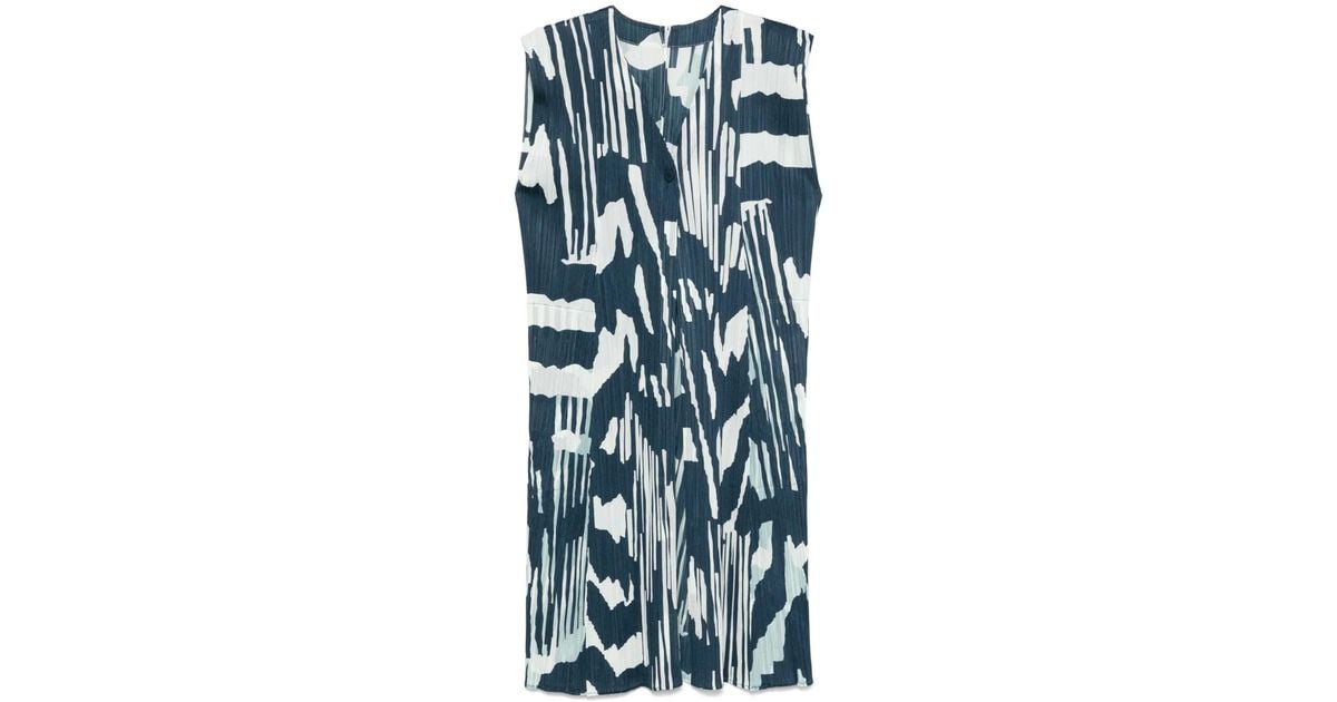 Pleats Please Issey Miyake Refraction Tank Top in Blue | Lyst