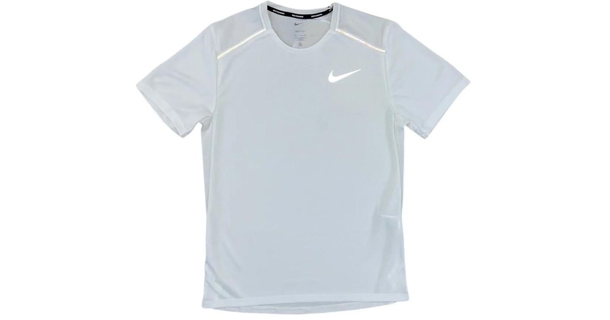 Nike Dri-Fit Logo-Detail T-Shirt in Blue for Men | Lyst UK